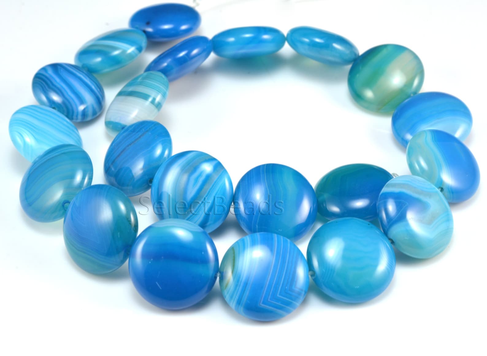 Blue Banded Agate Agate Beads Blue Agate Beads Wholesale | Etsy