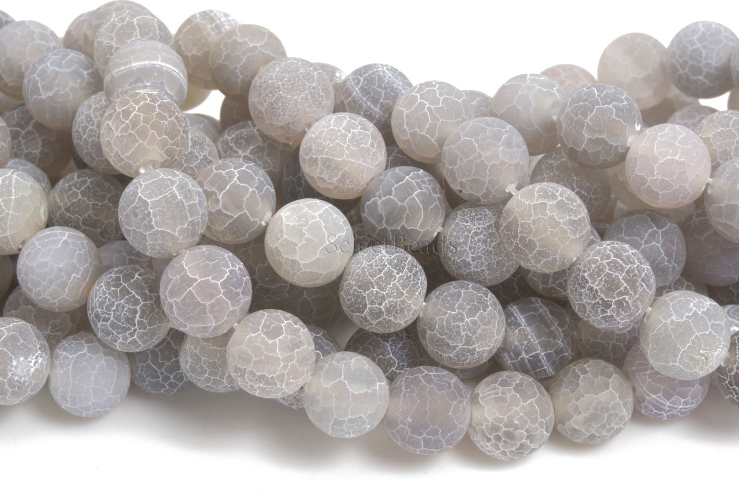 Gray dragon vein agate grey frosty gemstone beads agate | Etsy