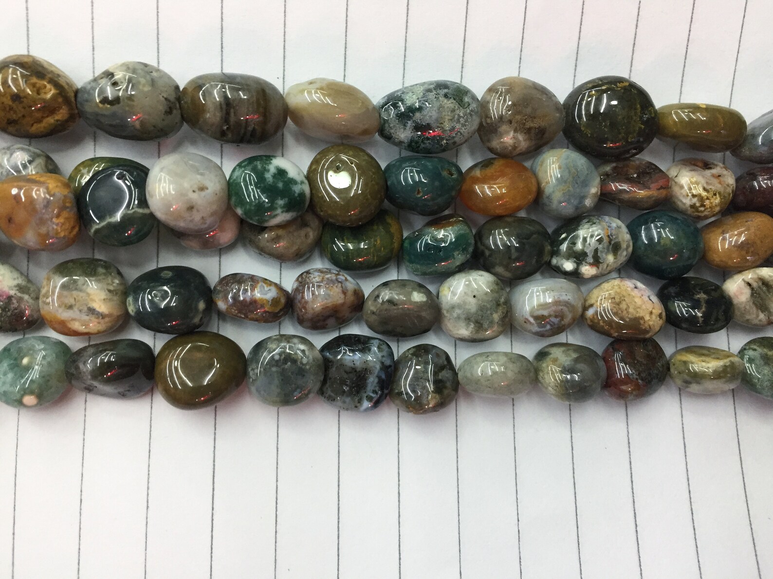Tumbled Gemstone Nugget Beads - Free Form Stone Nuggets - Dalmatian ...