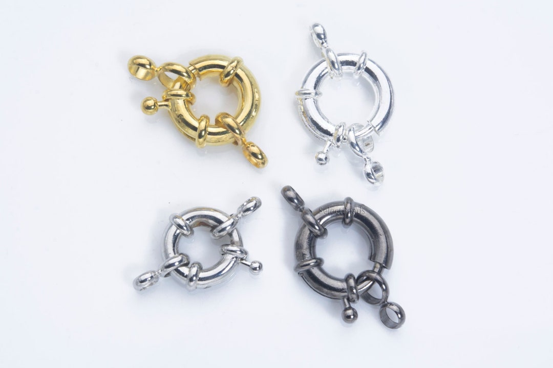 Steering Wheel Clasps - Silver Plated Brass Clasp - Gold Plated Spring ...