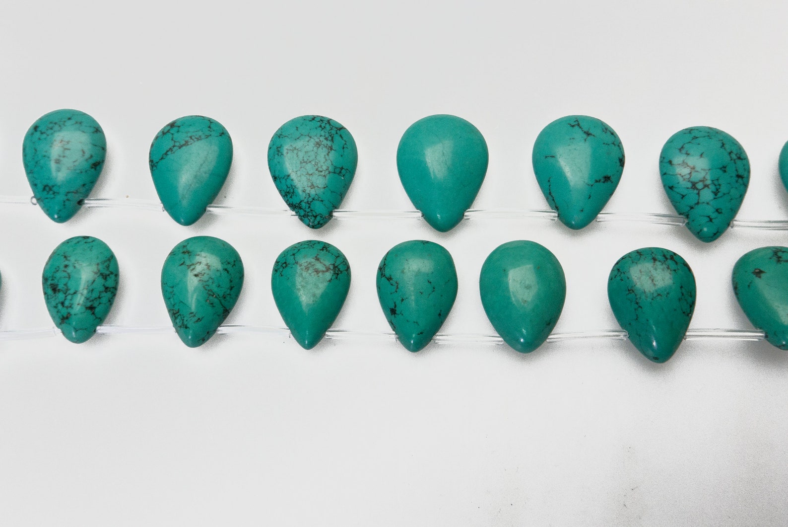 Green Turquoise Teardrop Beads Green Drop Stone Beads Top - Etsy