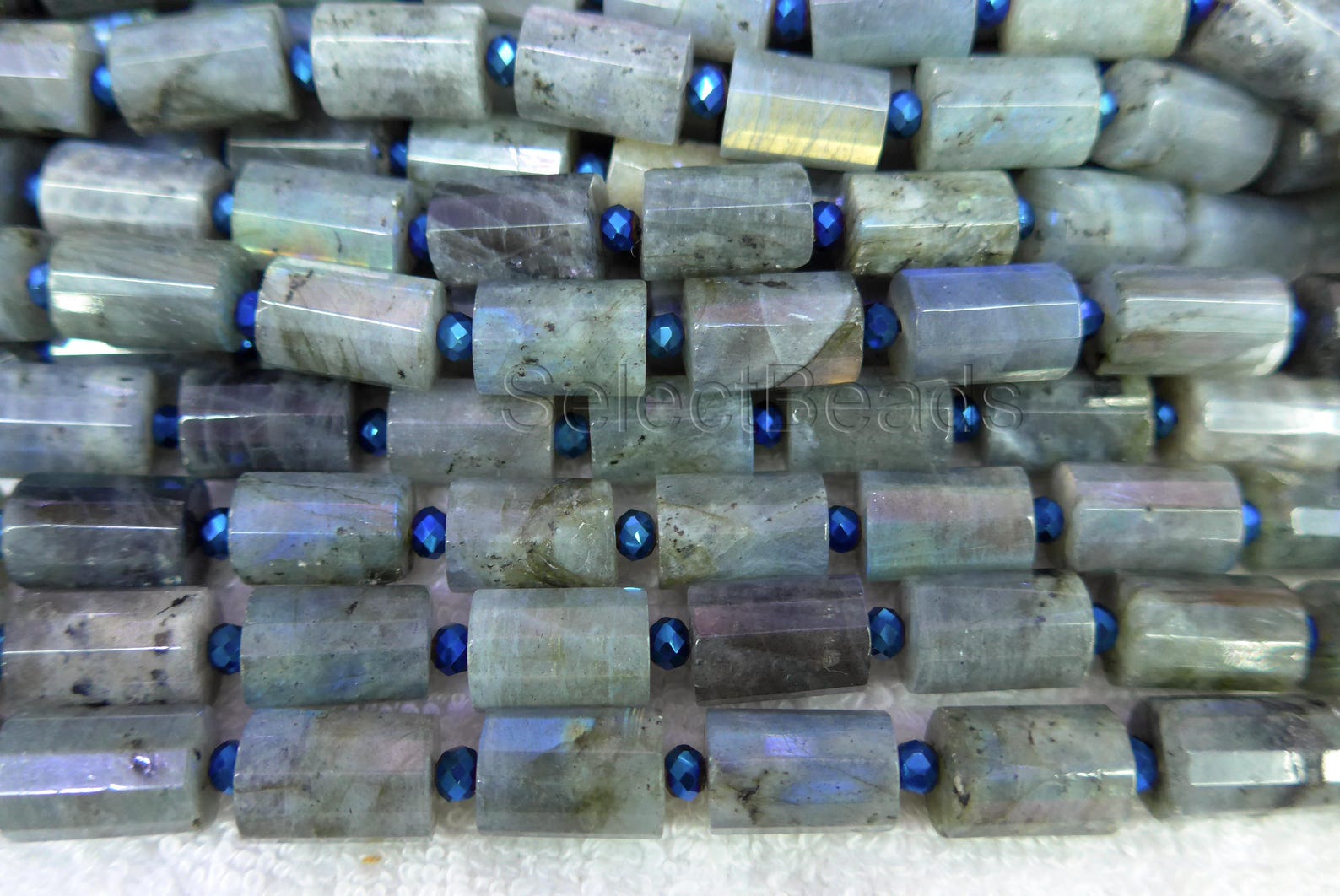 Faceted labradorite tube beads labradorite gemstone beads | Etsy