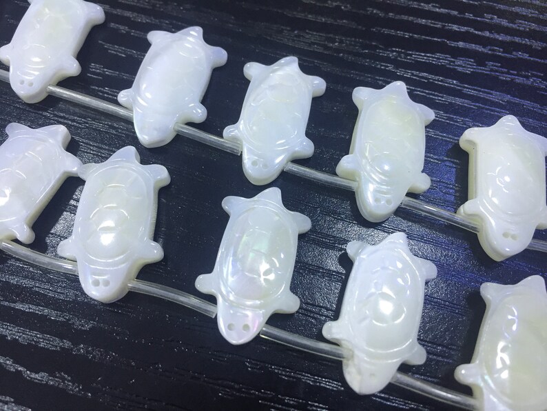 Sea Turtle Shell Beads MOP Animal Pendant Charm Mother of | Etsy