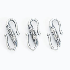 Antique silver Tibetan silver S hook clasps large S hooks | Etsy