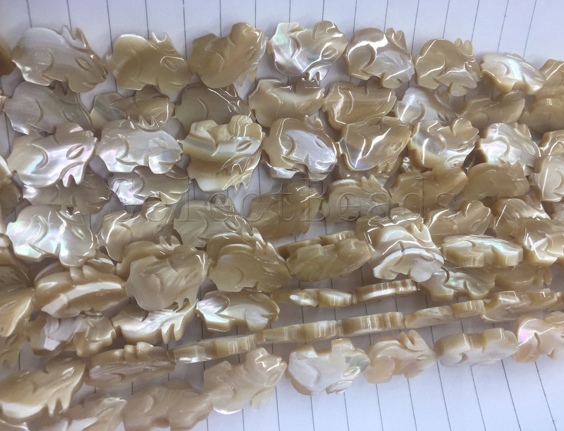 Shell Rabbit Beads White Shell Animal Beads Mother of | Etsy