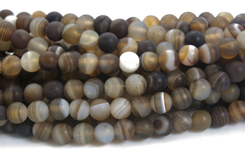 Brown Banded Agate Beads Matter Sardonyx Beads Stripe - Etsy
