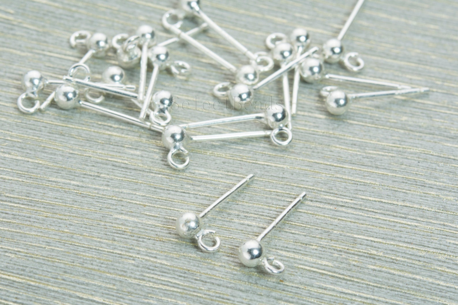 Ball Post Ear Studs - Sterling Silver Round Ball Post Studs - Silver ...