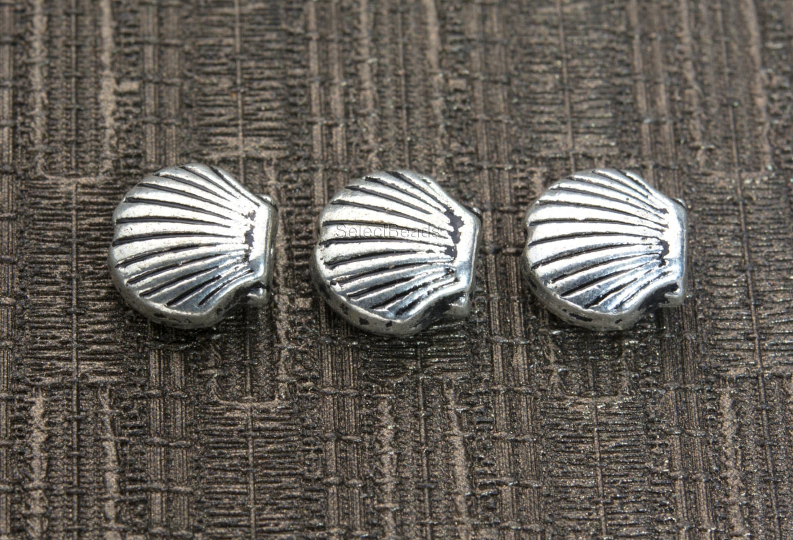 Alloy Seashell Beads - Ocean Conch Shell Charms - Antique Silver Shell ...