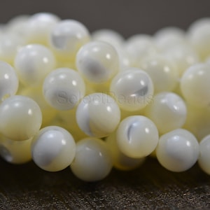 Mother of Pearl Beads White MOP Beads Round Shell Beads | Etsy
