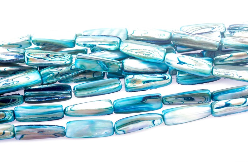 Aqua Blue Color River Shell Triangle Beads Dyed MOP Beads | Etsy