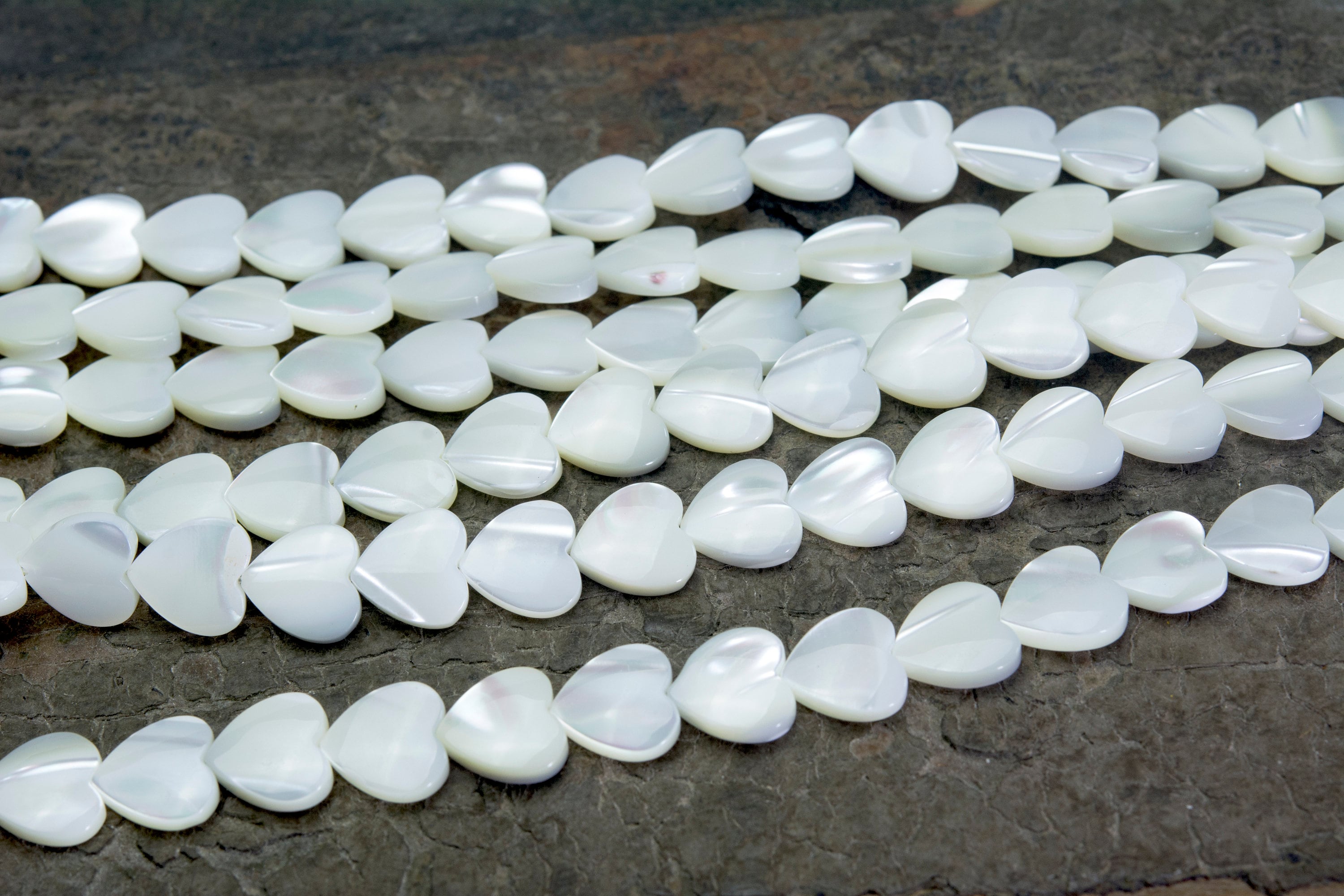 White MOP Heart Shape Beads Shell Heart Beads Mother of - Etsy