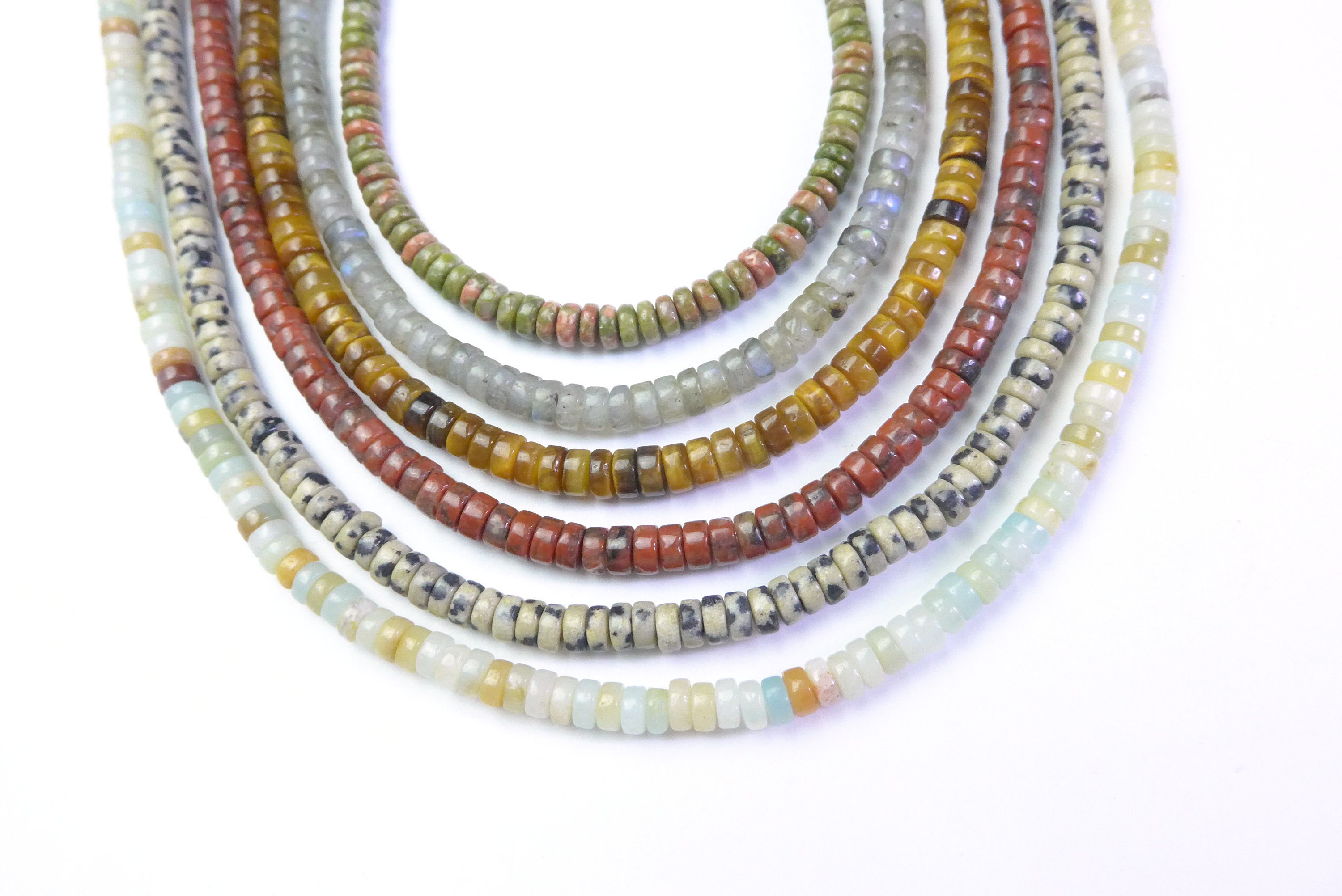 Gemstone heishi beads small stone heishi beads 4.5mm | Etsy