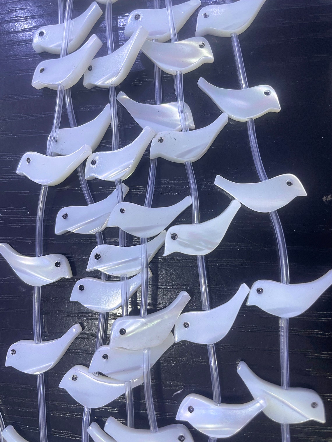 Mother of Pearl Bird Beads - MOP Animal Jewelry Beads - White Animal ...