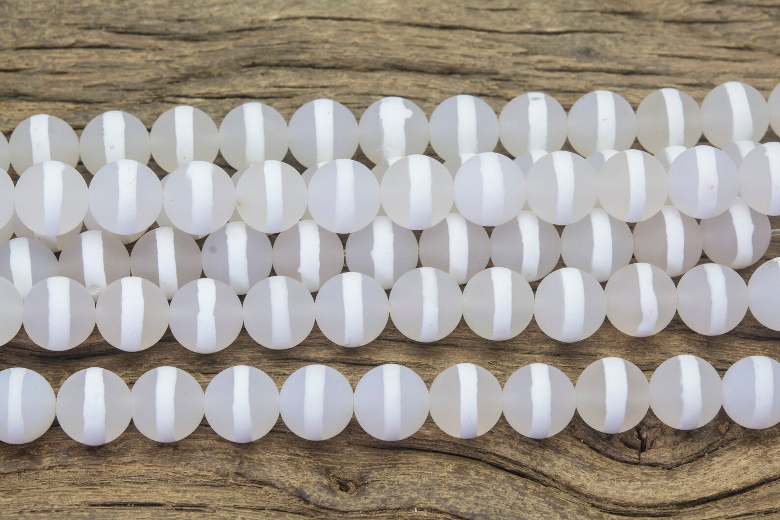 Hand pasted white agate Dzi beads matte agate Tibetan beads | Etsy