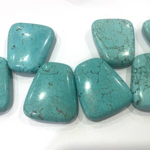 Turquoise Pendant - Bluish Green Magnesite Stone Pendant - Geometric ...
