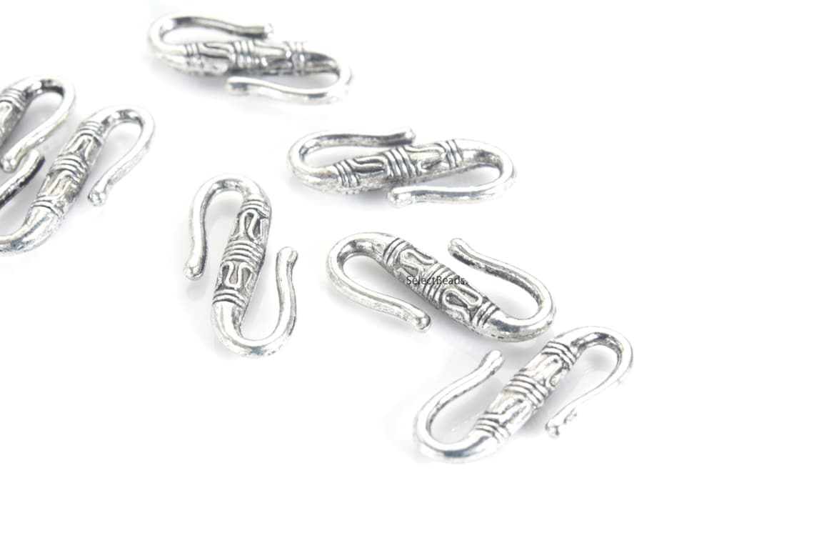 Antique silver Tibetan silver S hook clasps large S hooks | Etsy