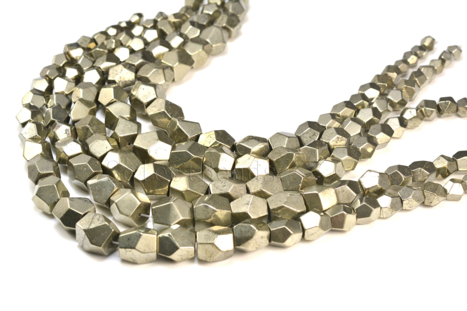 Pyrite Nuggets Beads graduated Faceted Nugget Beads Faceted - Etsy