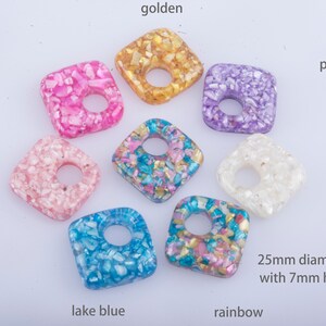MOP Sea Shell Donut Beads Real Ocean Shell in Resin Diamond Shaped ...