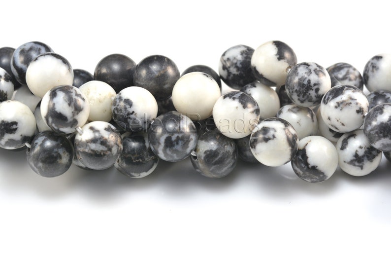 Black and White Zebra Jasper Beads Jasper Gemstone Beads - Etsy