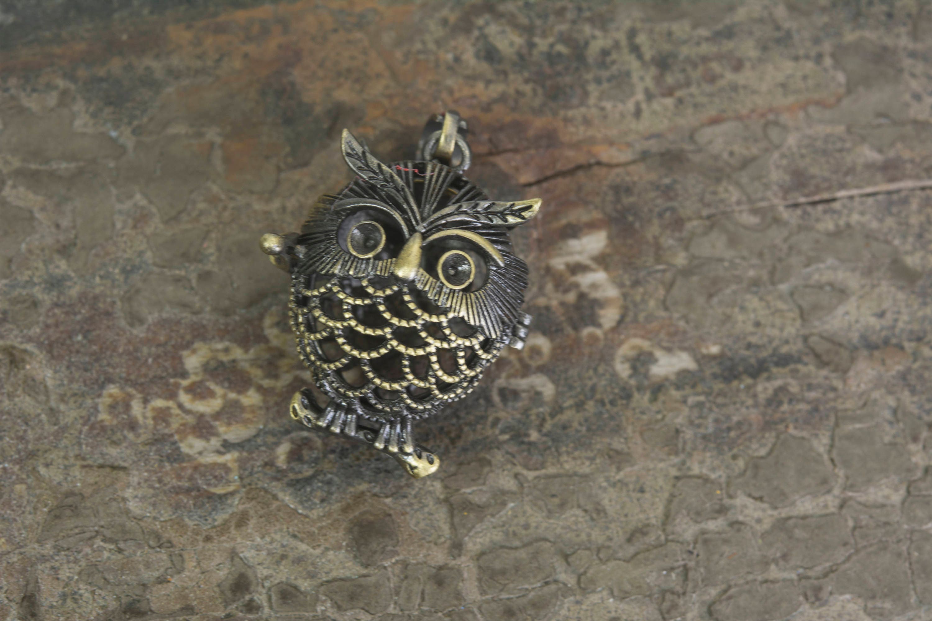 Owl Metal Brass Memory Locket Cute Animal Locket Pendant | Etsy