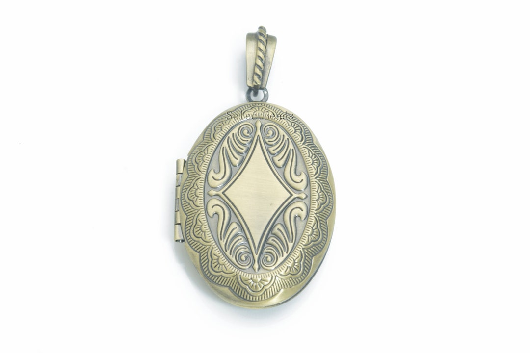 Brass Locket Pendants -photo Locket - Jewelry Gift Idea - Metal Locket ...