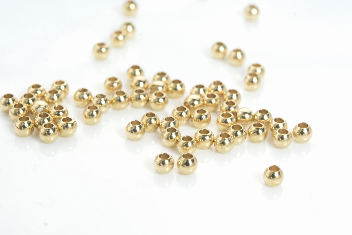 Raw Brass Beads Brass Spacer Beads raw Brass Round Beads | Etsy