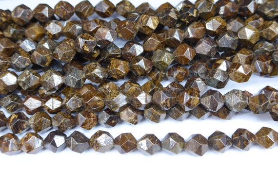 Bronzite Gemstone Faceted Diamond Shape Beads Natural | Etsy