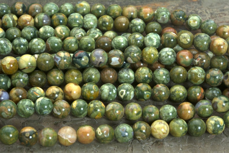 Green Rainforest Rhyolite Jasper Beads Rainforest Gemstone - Etsy