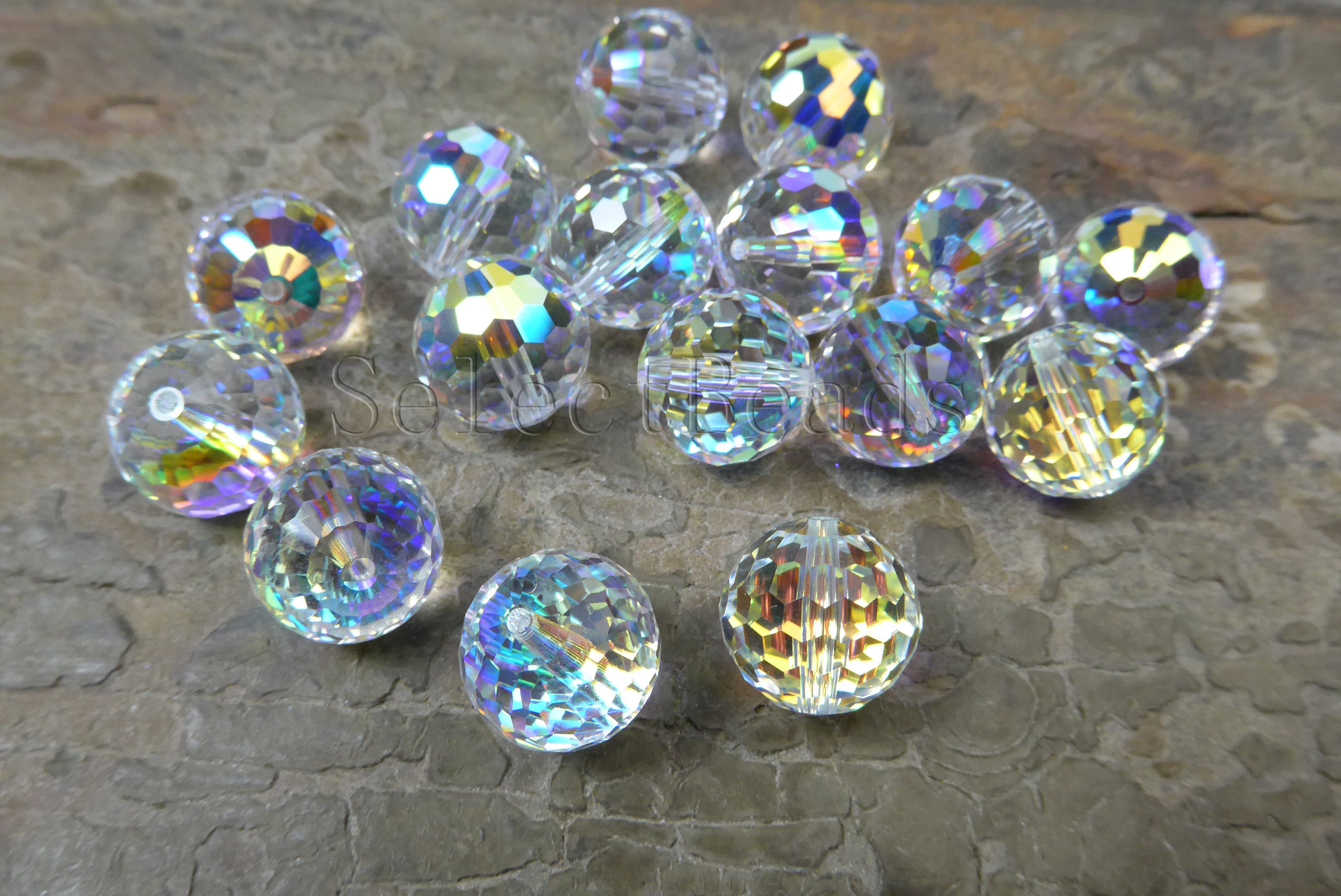 Swarovski Crystal Beads Faceted Round Beads AB Coated - Etsy