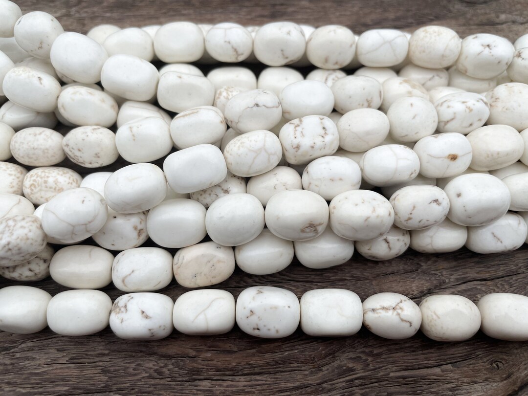 Natural Chalk Chinese Magnesite Beads - Tumble Nuggets Beads - White ...