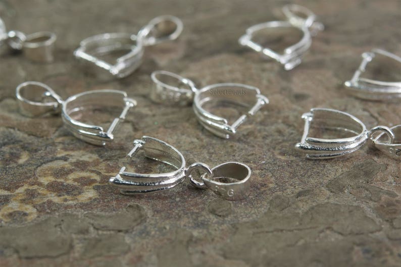 Pendant Pinch Clip Bail Necklace Pendant Attachment Silver - Etsy