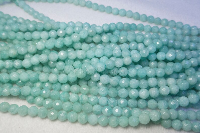 Brazilian amazonite faceted beads light blue amazointe beads | Etsy