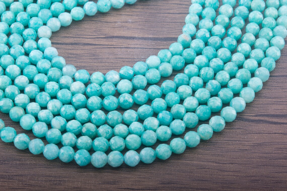 Brazilian Amazonite Faceted Beads Light Blue Amazointe Beads | Etsy