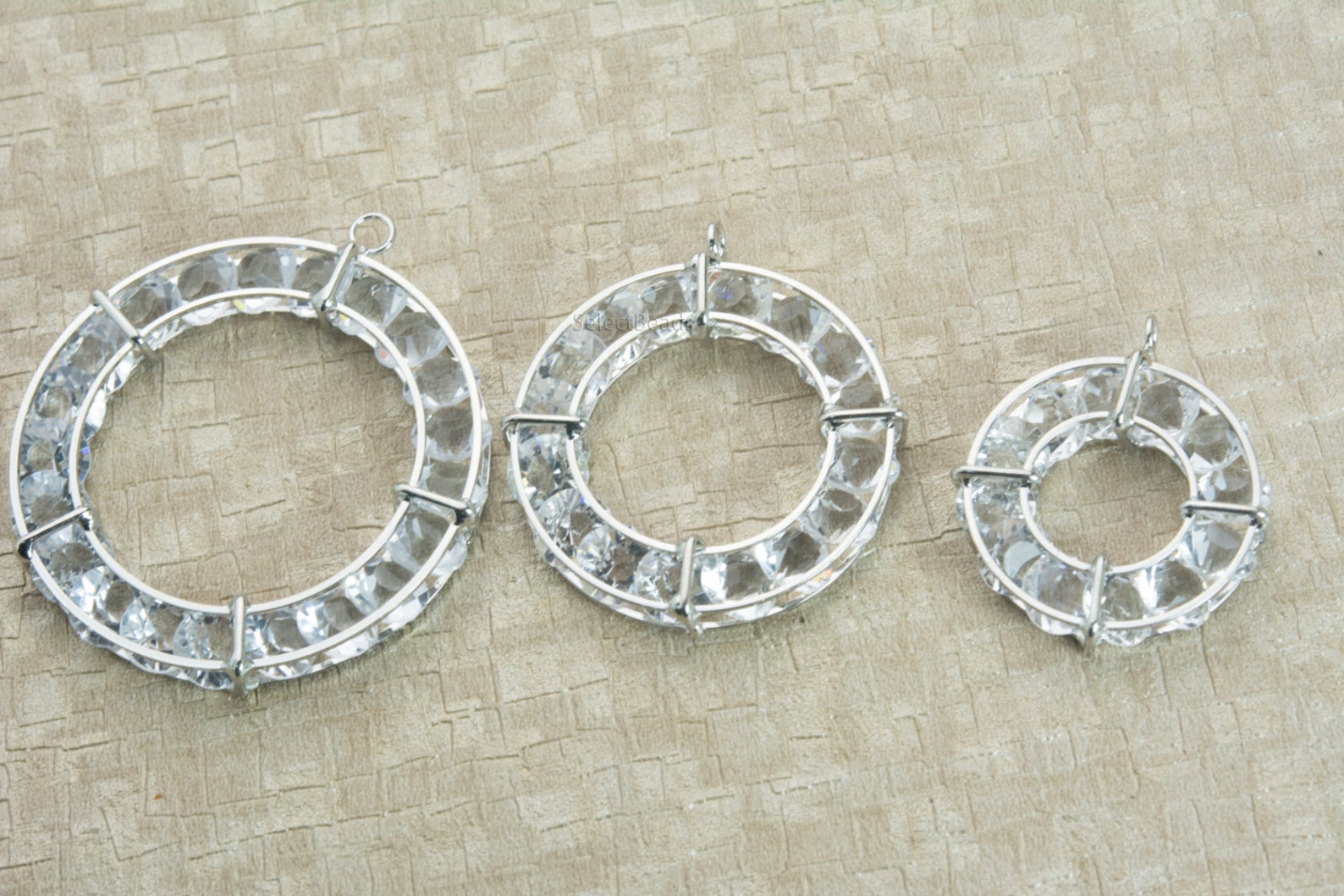 Clear Rhinestones Circle Pendants Clear Crystal Round Circle - Etsy