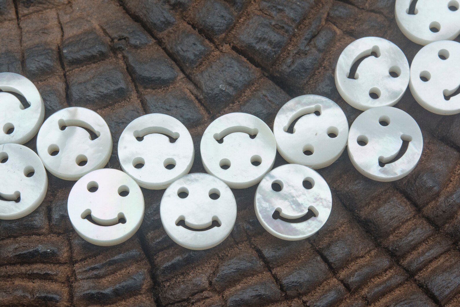 White MOP Smilling Face Charms White Sea Shell Happy Face - Etsy
