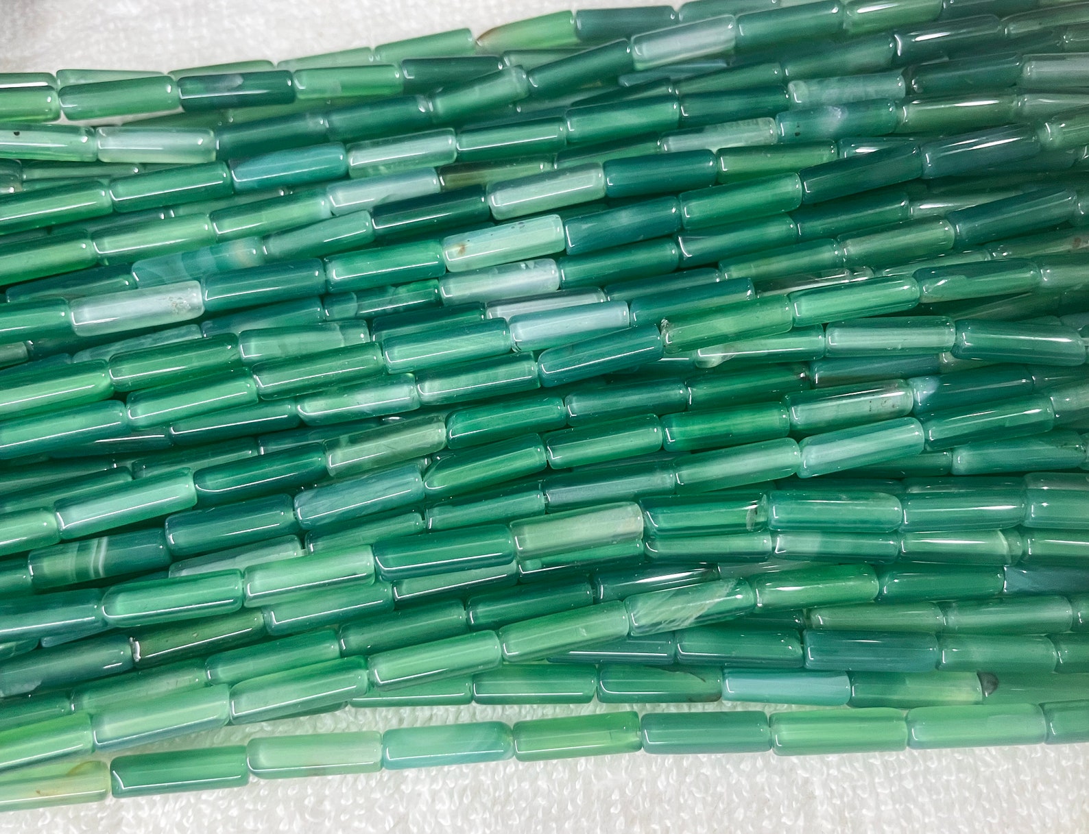 Gemstone Smooth Tube Beads - 4x13mm Natural Stone Tubes - Agate Stone ...