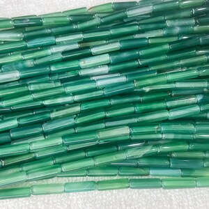 Gemstone Smooth Tube Beads - 4x13mm Natural Stone Tubes - Agate Stone ...