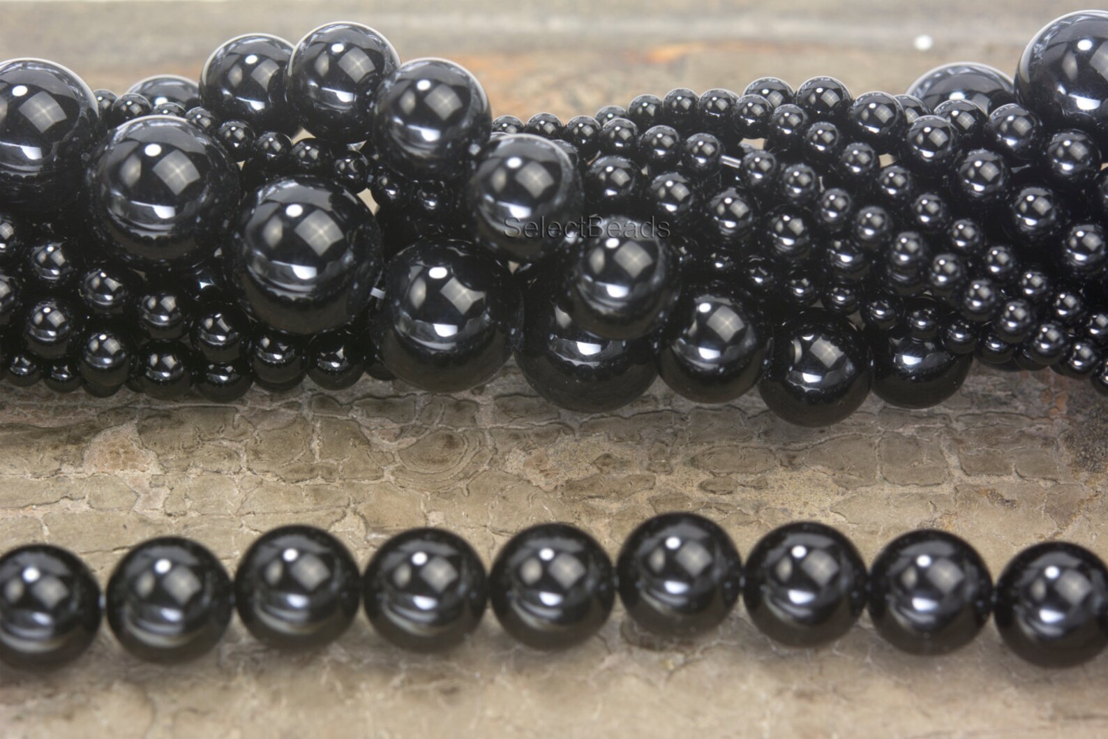 Quality Black Onyx Smooth Round Beads - Natural Onyx Gemsotne Beads ...