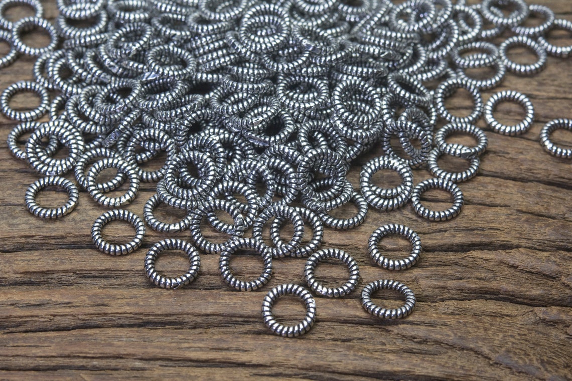 Sterling silver coiled jump rings 925 genuine silver closed | Etsy