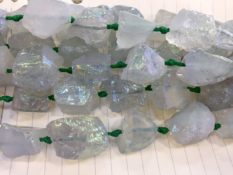 Transparent Silver Crystal Quartz Nuggets Coated Natural | Etsy