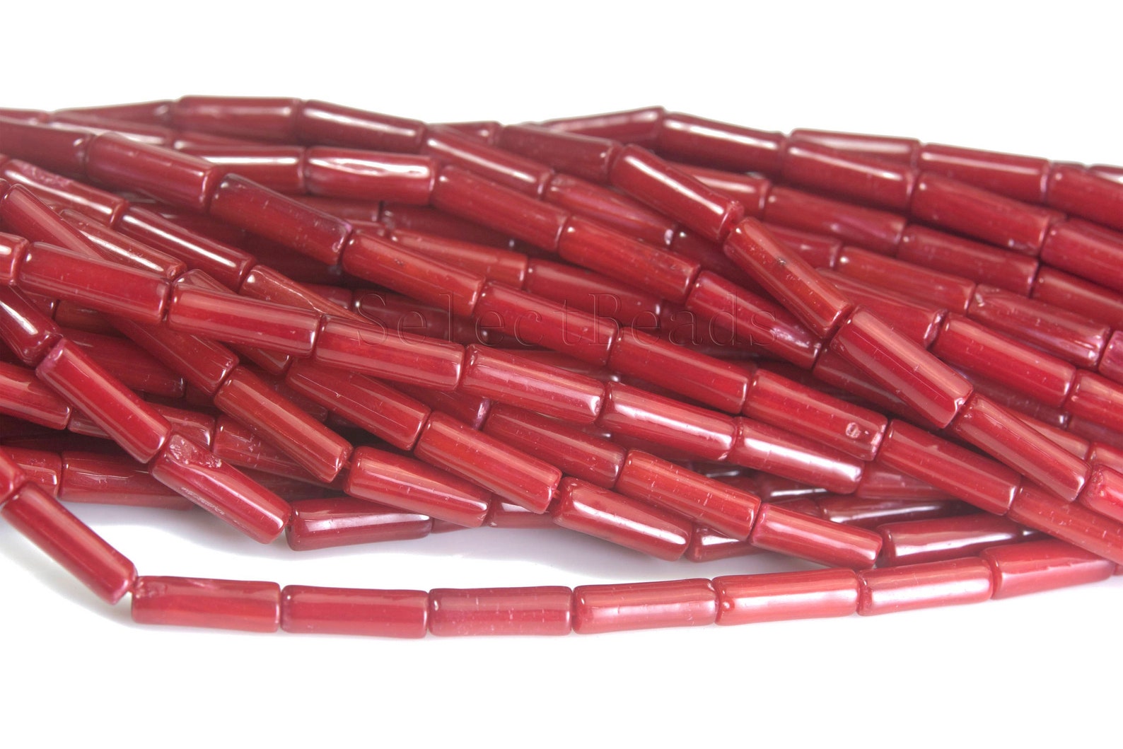 Red Coral Tube Beads Cylinder Bamboo Coral Beads Red Beads - Etsy