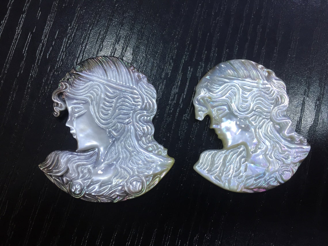 Natural Black Seashell Lady Cameos Engraved Ladies Figure - Etsy