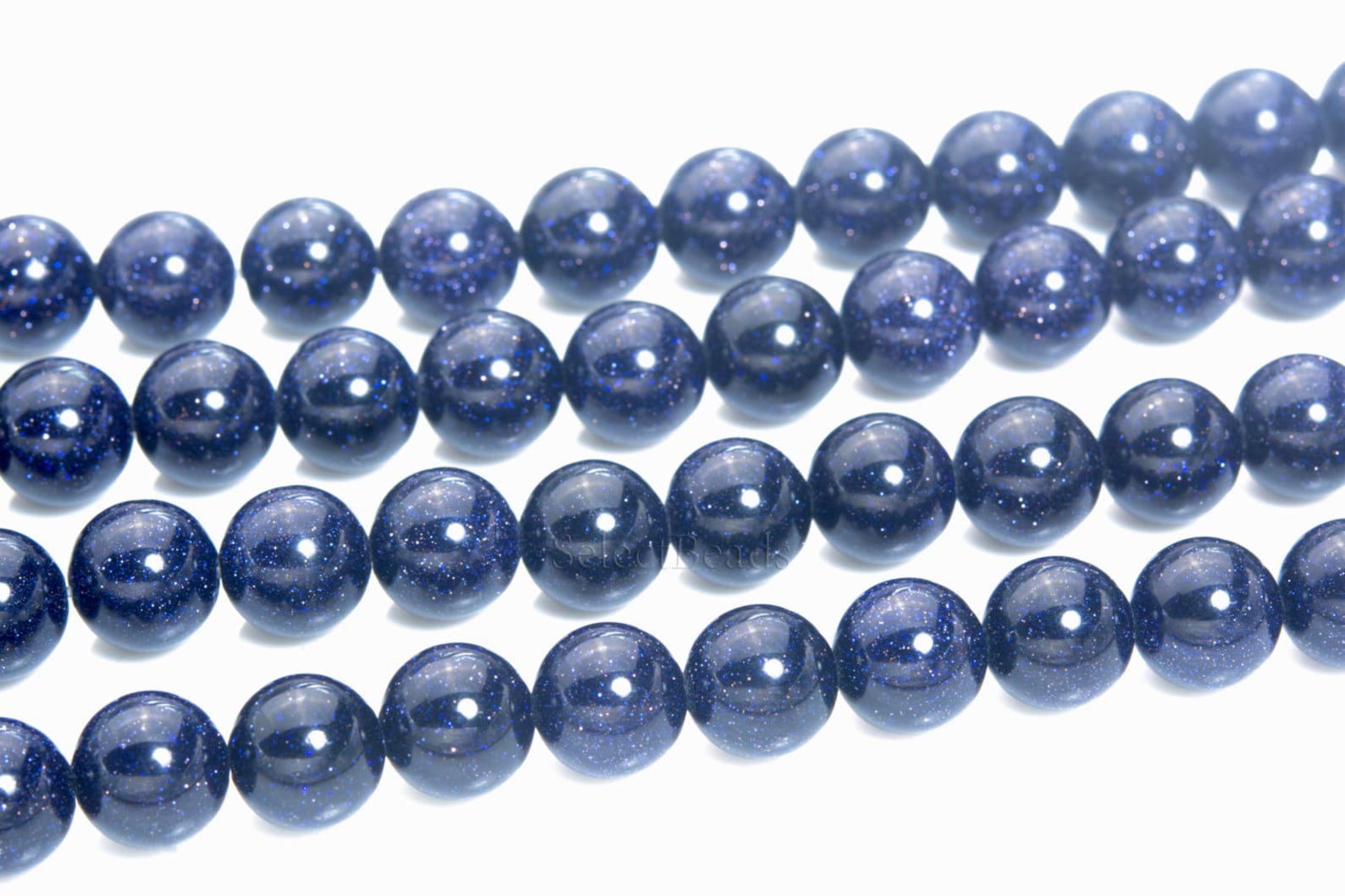 Blue Sandstone Beads - Blue Gold Stone Gemstone Beads - Midnight Blue ...