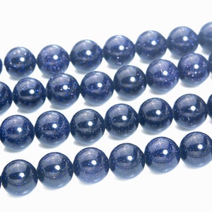 Blue Sandstone Beads - Blue Gold Stone Gemstone Beads - Midnight Blue ...
