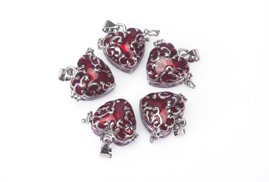 Heart Shape Locket Pendant - Wish Holder Locket Charms - Perfume Solids ...