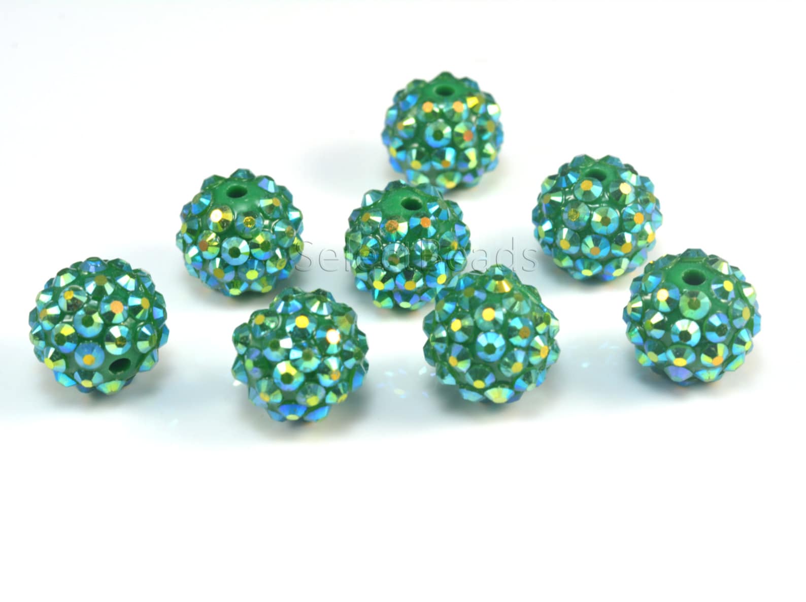 Acrylic and Resin Rhinestone Bead, Round, 10-16mm, Natural Gemstone ...