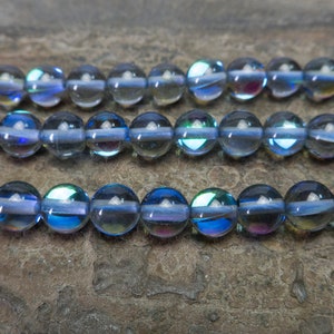 Manmade Rainbow Moonstone Beads - Synthetic Crystal Optical Moonstone ...