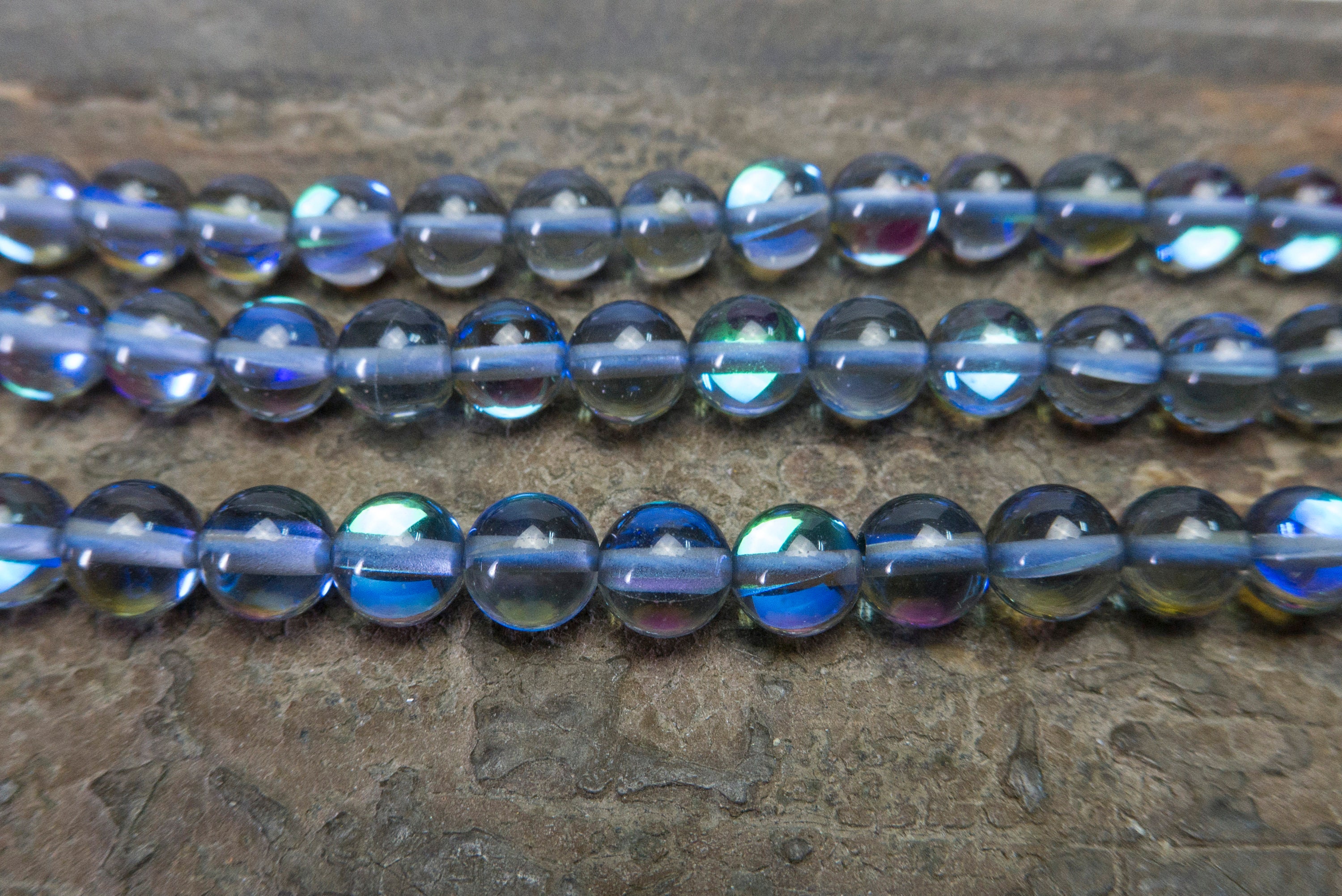 Manmade Rainbow Moonstone Beads - Synthetic Crystal Optical Moonstone ...