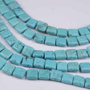 Blue Chinese Turquoise Square Beads Pillow Beads Jewelry | Etsy
