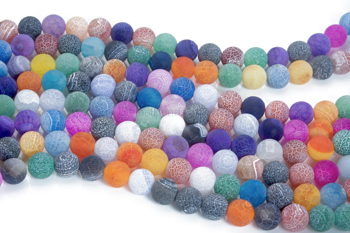 Rainbow Fire Agate Beads Mixed Agate Gemstone Beads Candy | Etsy